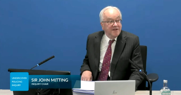 Sir John Mitting, Chair of the Undercover Policing Inquiry, 15 October ...